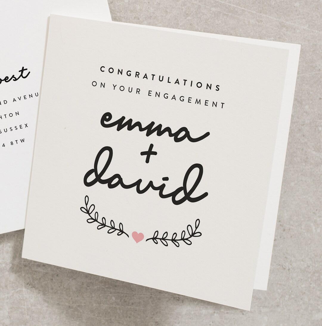 Congratulations on Your Engagement Card, Personalised Engagement Card ...