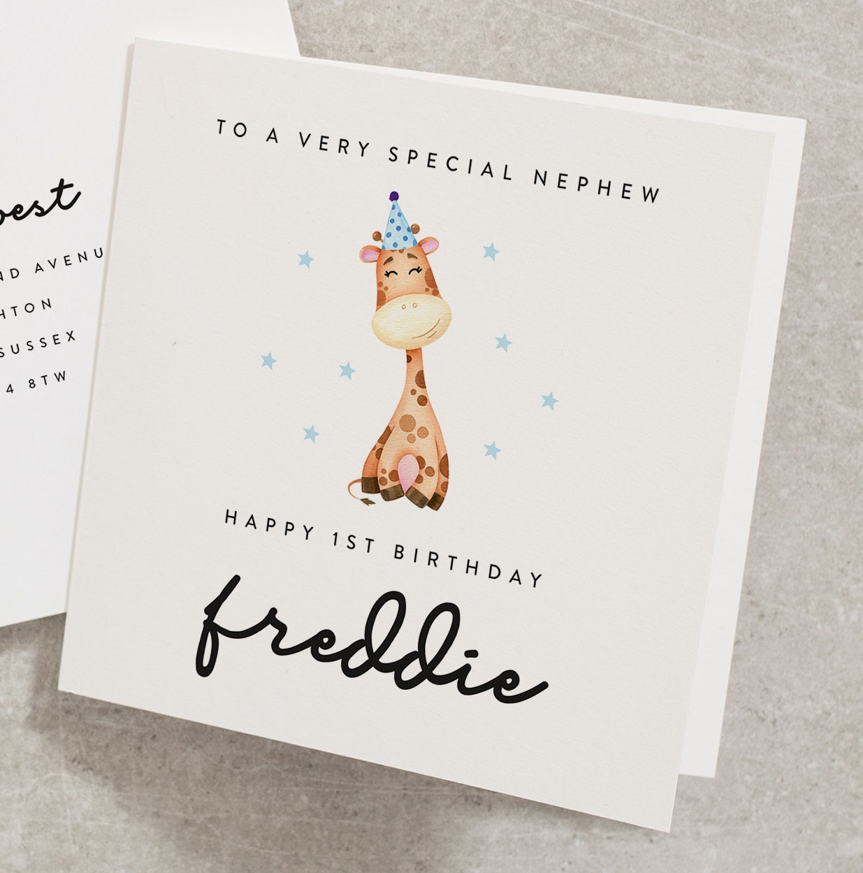 Greeting Cards With Envelope Personalised First Birthday Card Baby ...