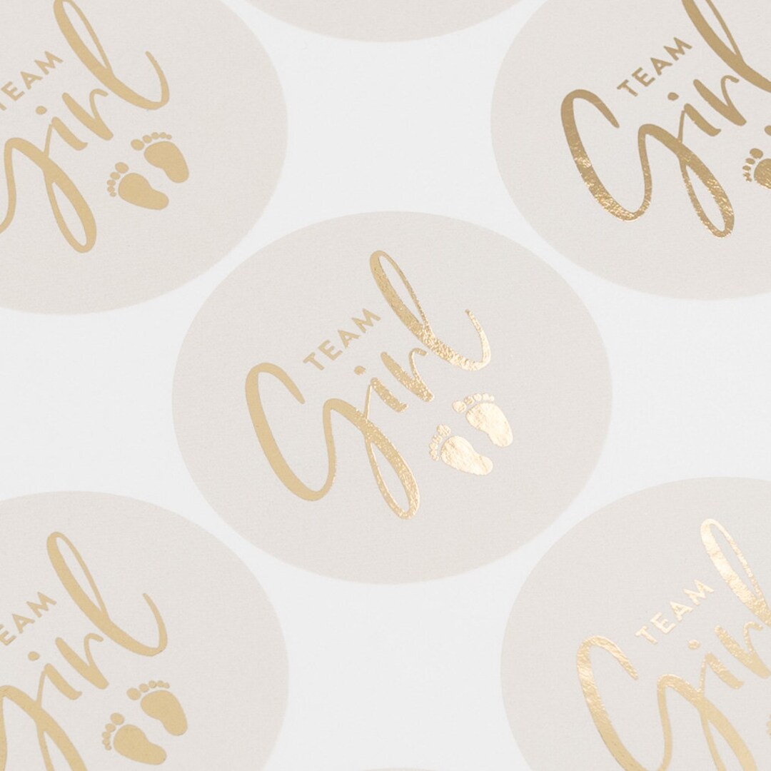 Gender Reveal Stickers Cream Stickers Team Girl Stickers - Etsy