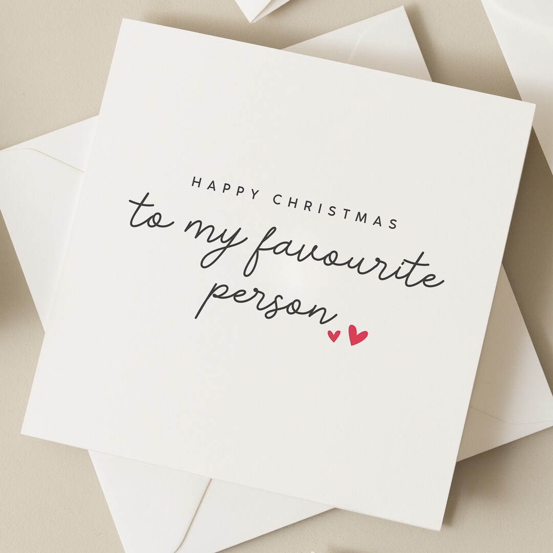To My Favourite Person, Boyfriend Christmas Card, Husband Christmas Card, Girlfriend Christmas ...