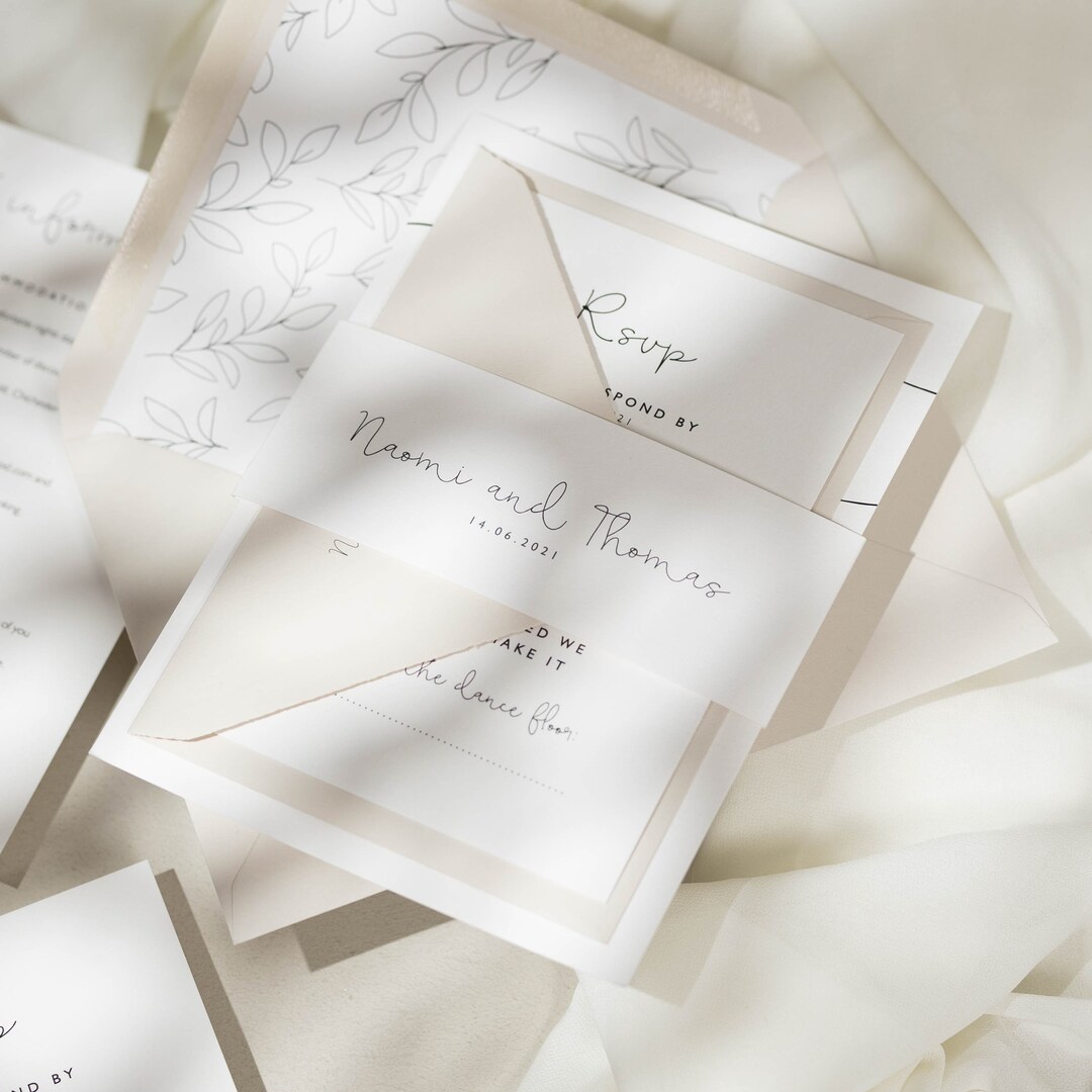 Minimalistic Wedding Invitation Set, Simple Wedding Invitations With ...