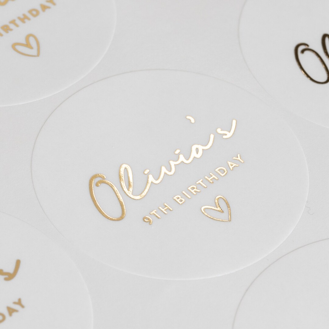 Ninth Birthday Stickers 9th Birthday Decorations Custom Foil - Etsy