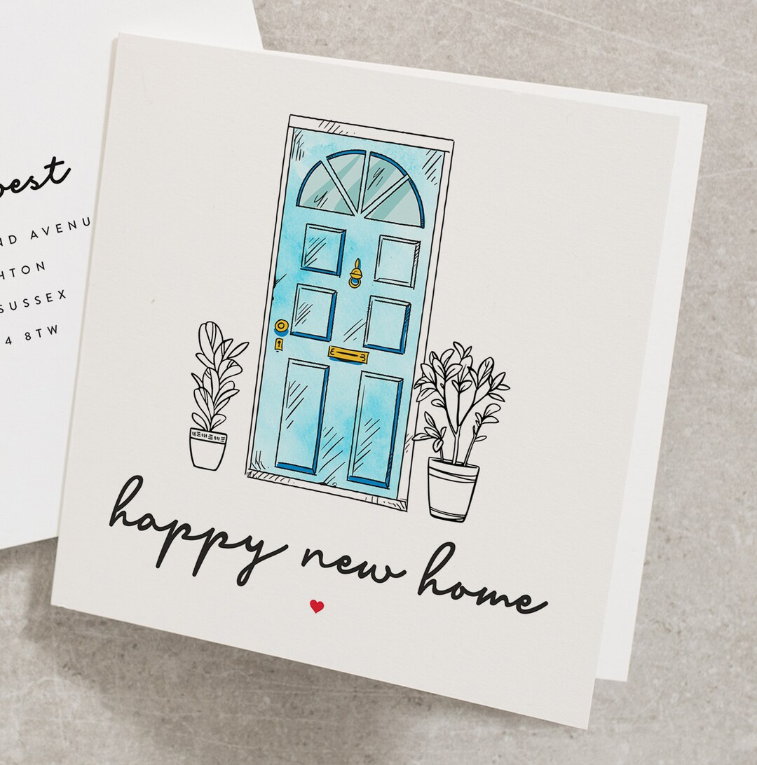 Happy New Home Card Cute Happy New House Card Housewarming - Etsy