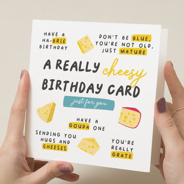 Cheese Birthday Card - Etsy
