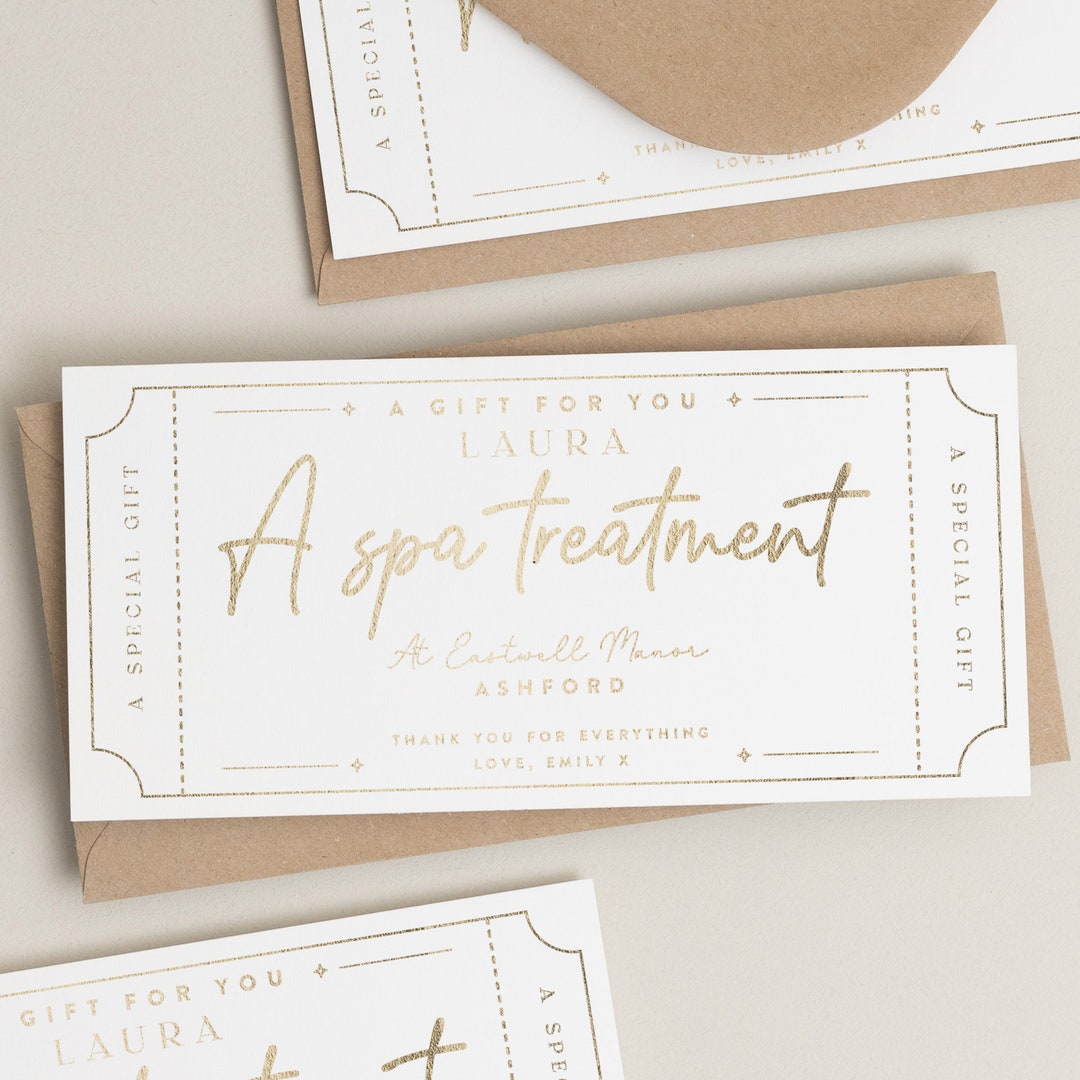 Spa Day Gift Voucher, Birthday Voucher, Mum Birthday Gift Voucher ...