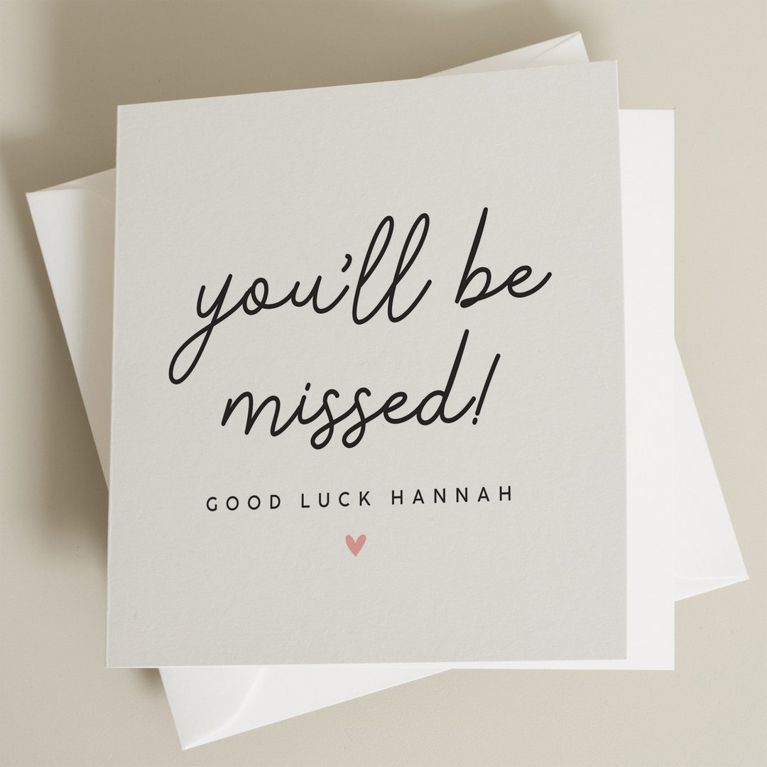 Personalised Leaving Work Card, Good Luck Card for Coworker, Simple New ...