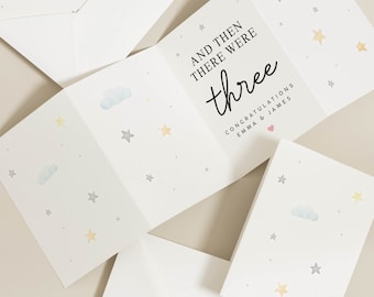 3rd Baby Congratulations Card, Third Child Congratulations Gift, 3 ...