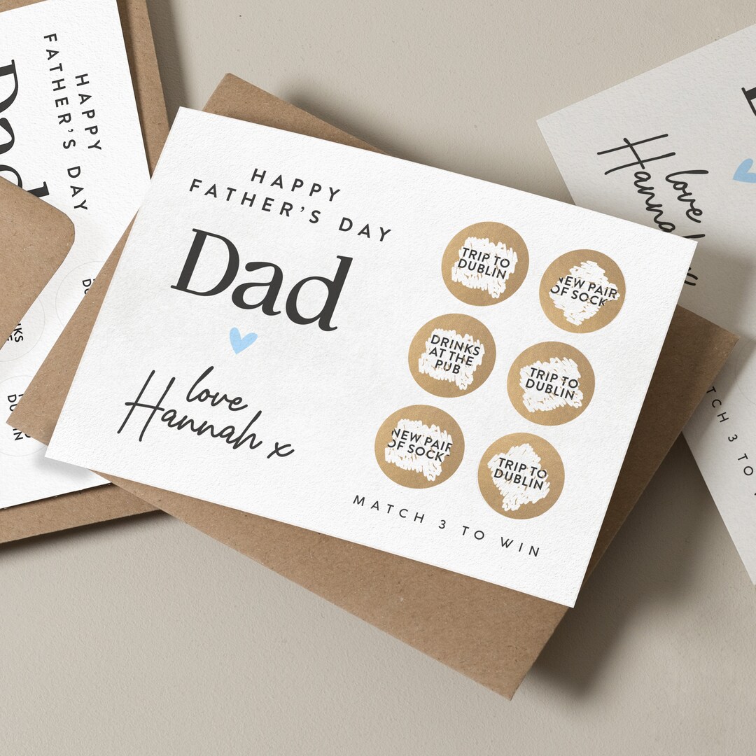 Personalised Dad Fathers Day Gift, Scratch to Win Card, Fathers Day ...
