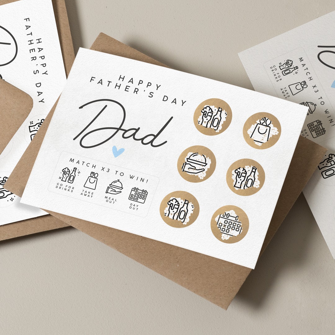 Fathers Day Scratch Card Fathers Day Card Fathers Day Gift - Etsy