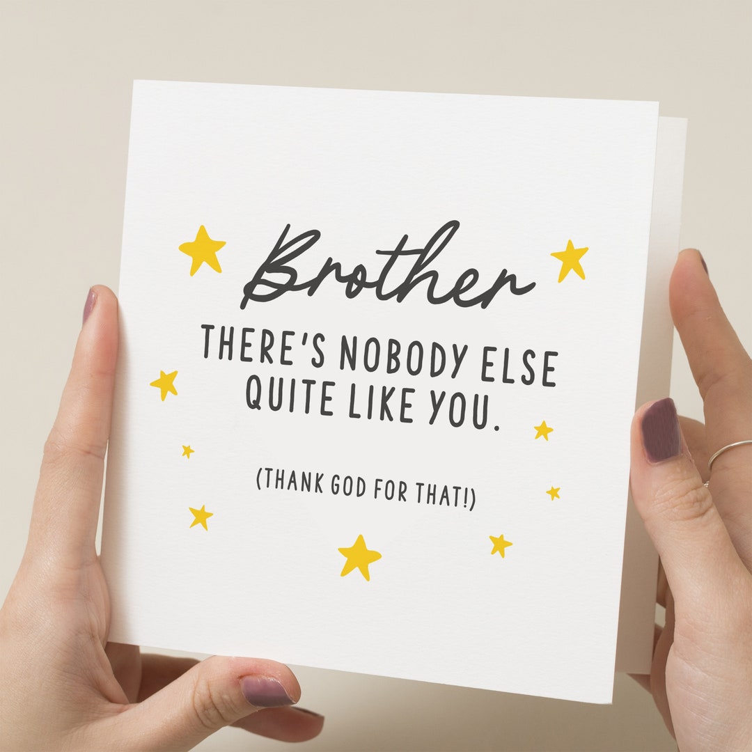 Brother Birthday Card Funny Brother Card Birthday Card for - Etsy