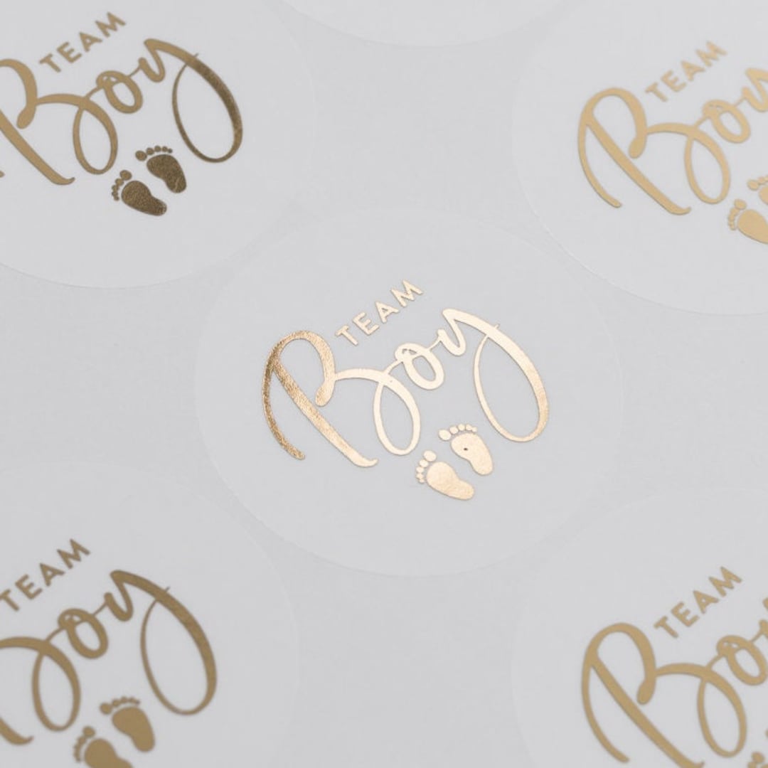 Team Boy Baby Shower Sticker Gender Reveal Party Stickers - Etsy