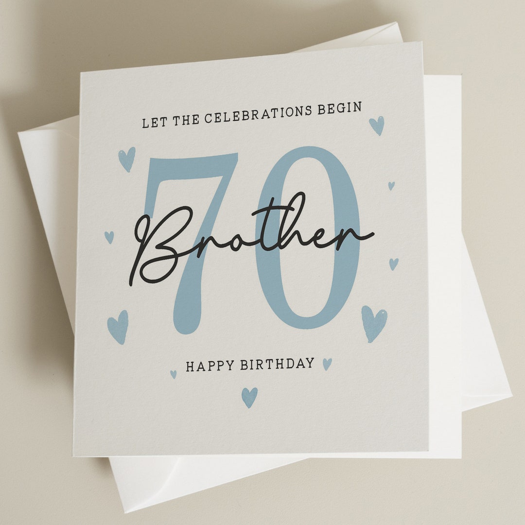 70th Birthday Brother Card, Birthday Card for Brother, 70th Birthday Gift for Brother ...
