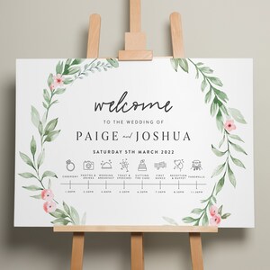 Personalised Calligraphy Modern Wedding A1 Timeline Sign, Order of the ...