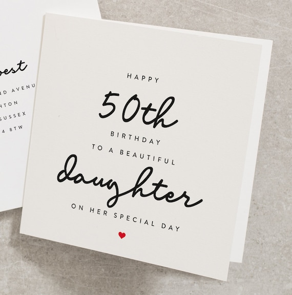 50th Daughter Birthday Cards Happy 50th Birthday to A | Etsy Australia