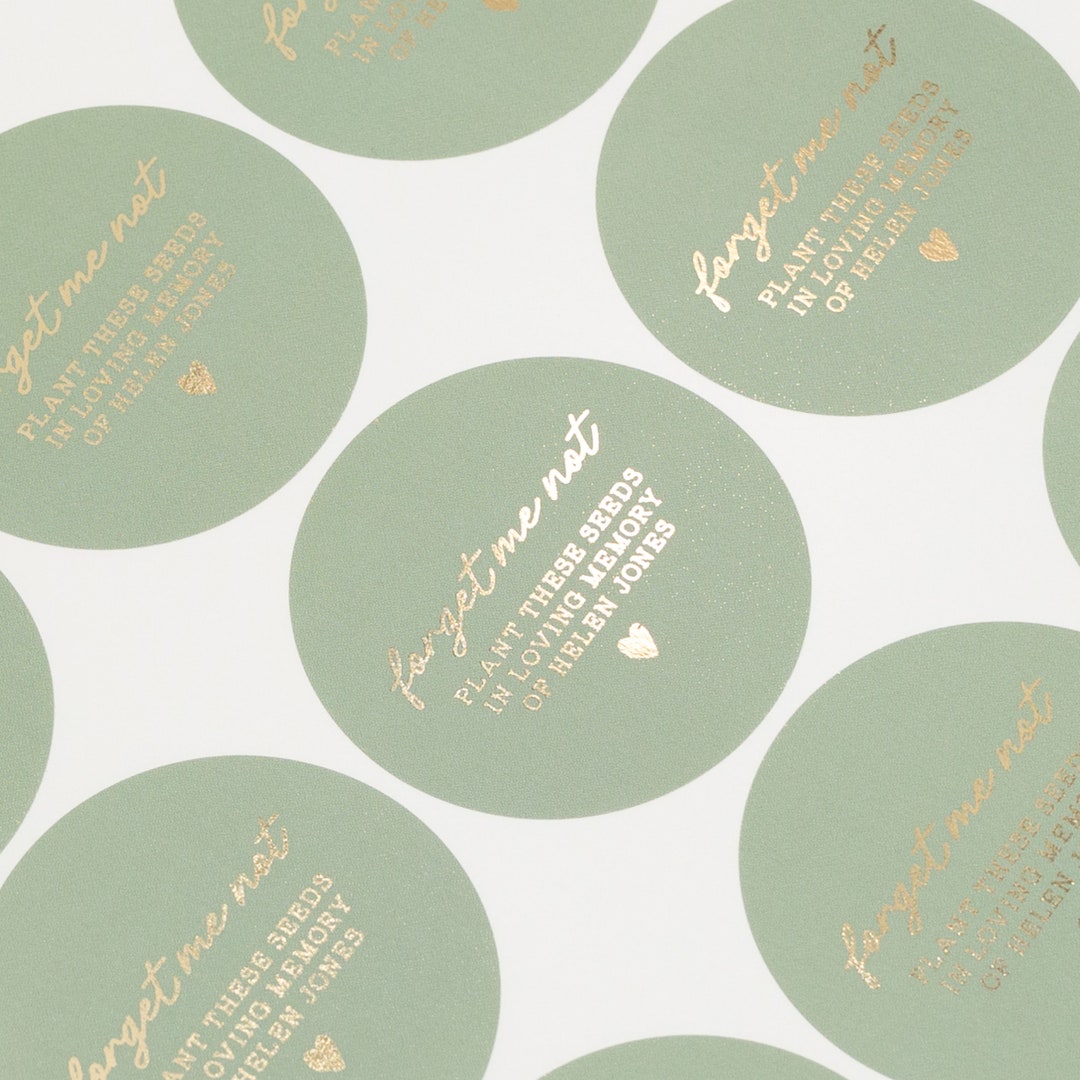 In Loving Memory Of Forget Me Not Stickers Seed Stickers - Etsy