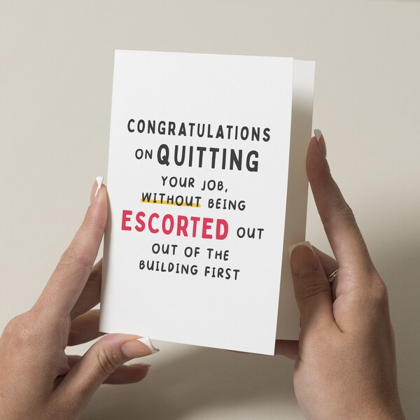 Quitting Job Card - Etsy