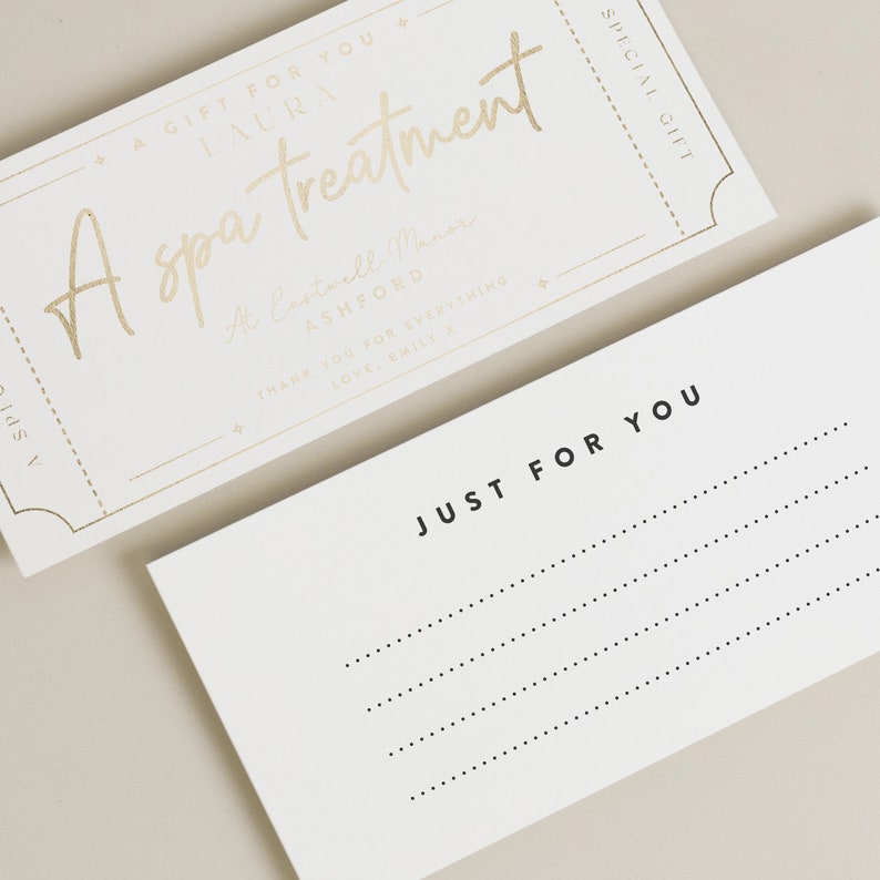 Spa Day Gift Voucher Birthday Voucher Mum Birthday Gift - Etsy