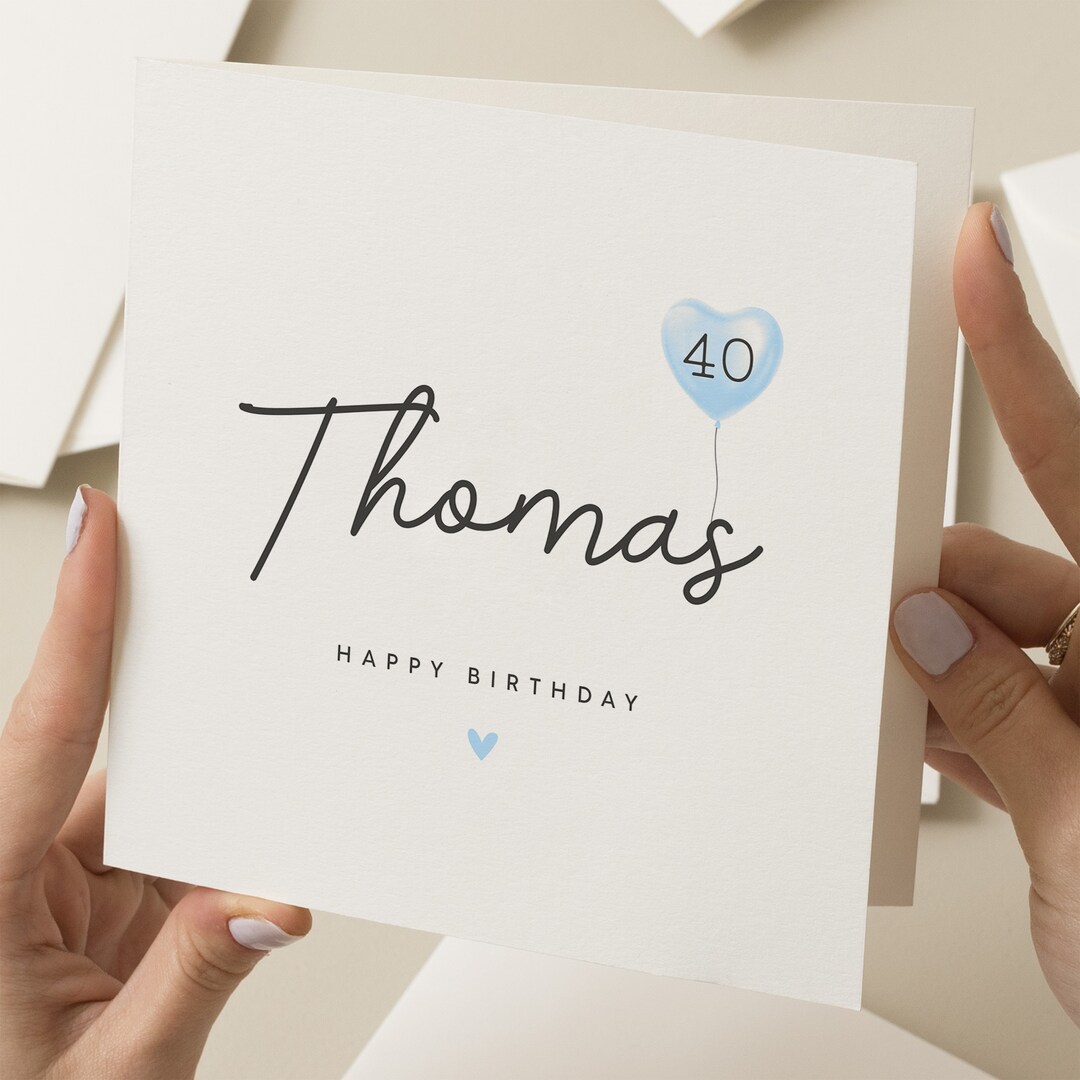 40th Birthday Card for Him, for Husband, Personalised Birthday Card ...