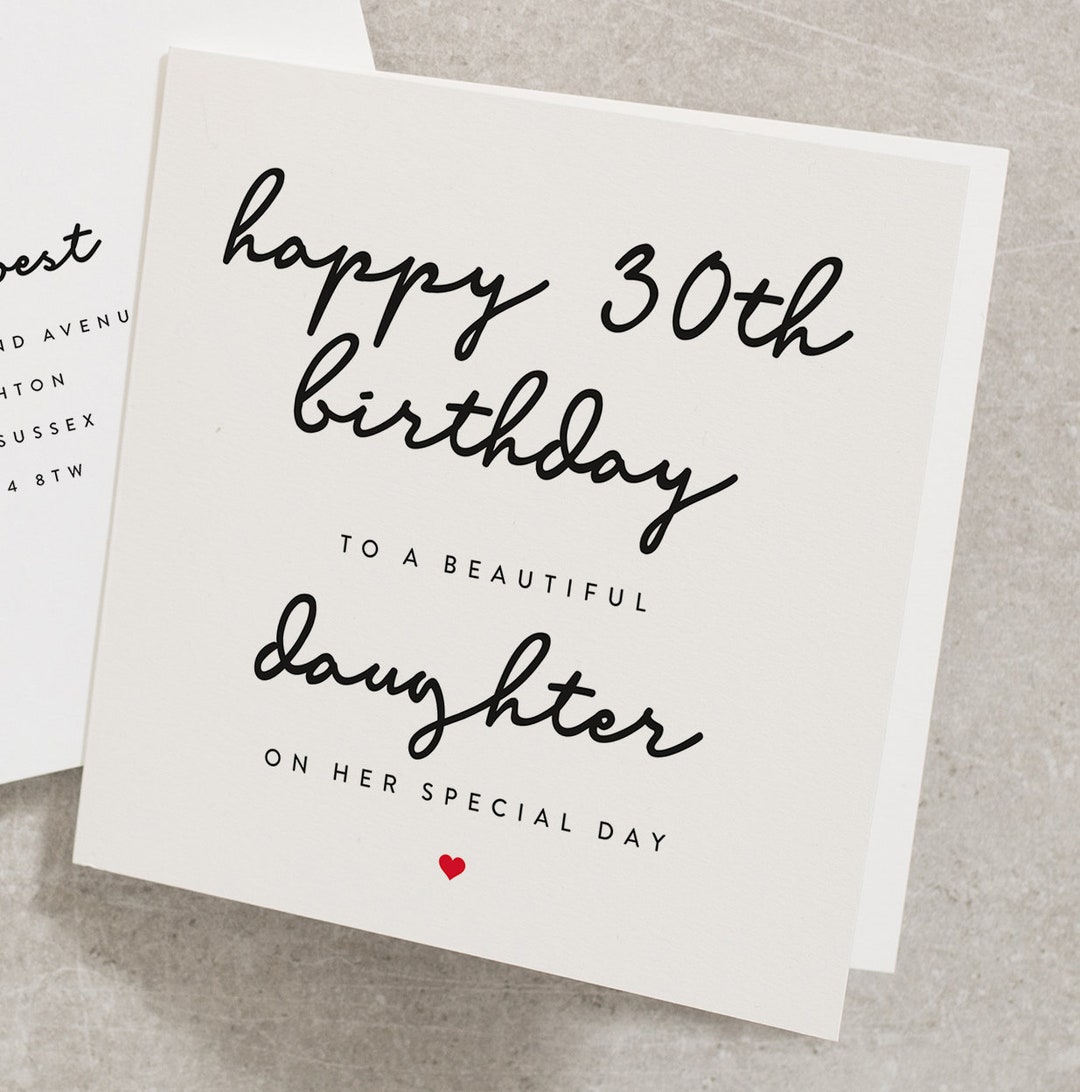 Daughter Birthday Card 30, Happy 30th Birthday to A Beautiful Daughter ...
