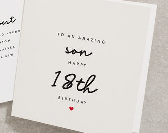18th Birthday Card Son | Etsy