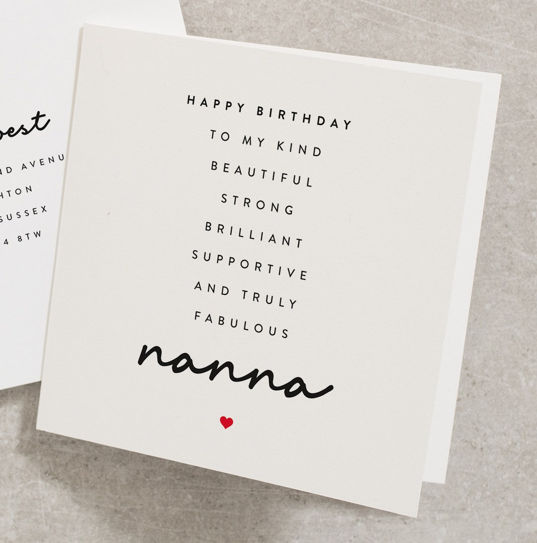 Nanna Birthday Card Poem, Amazing Nanna Gift, Birthday Card Grandma ...