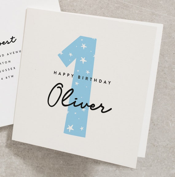 Greeting Cards With Envelope Personalised First Birthday Card Baby ...