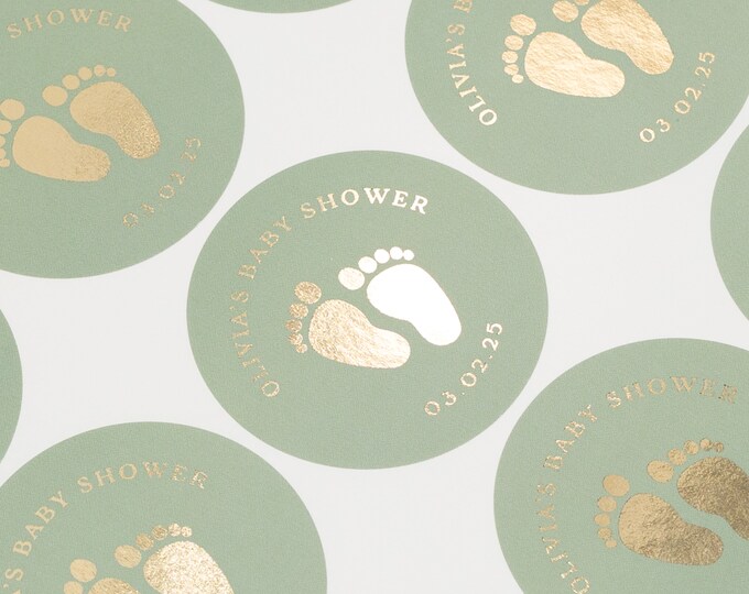 Baby Shower Labels, Personalized Stickers, Thank You for Celebrating ...