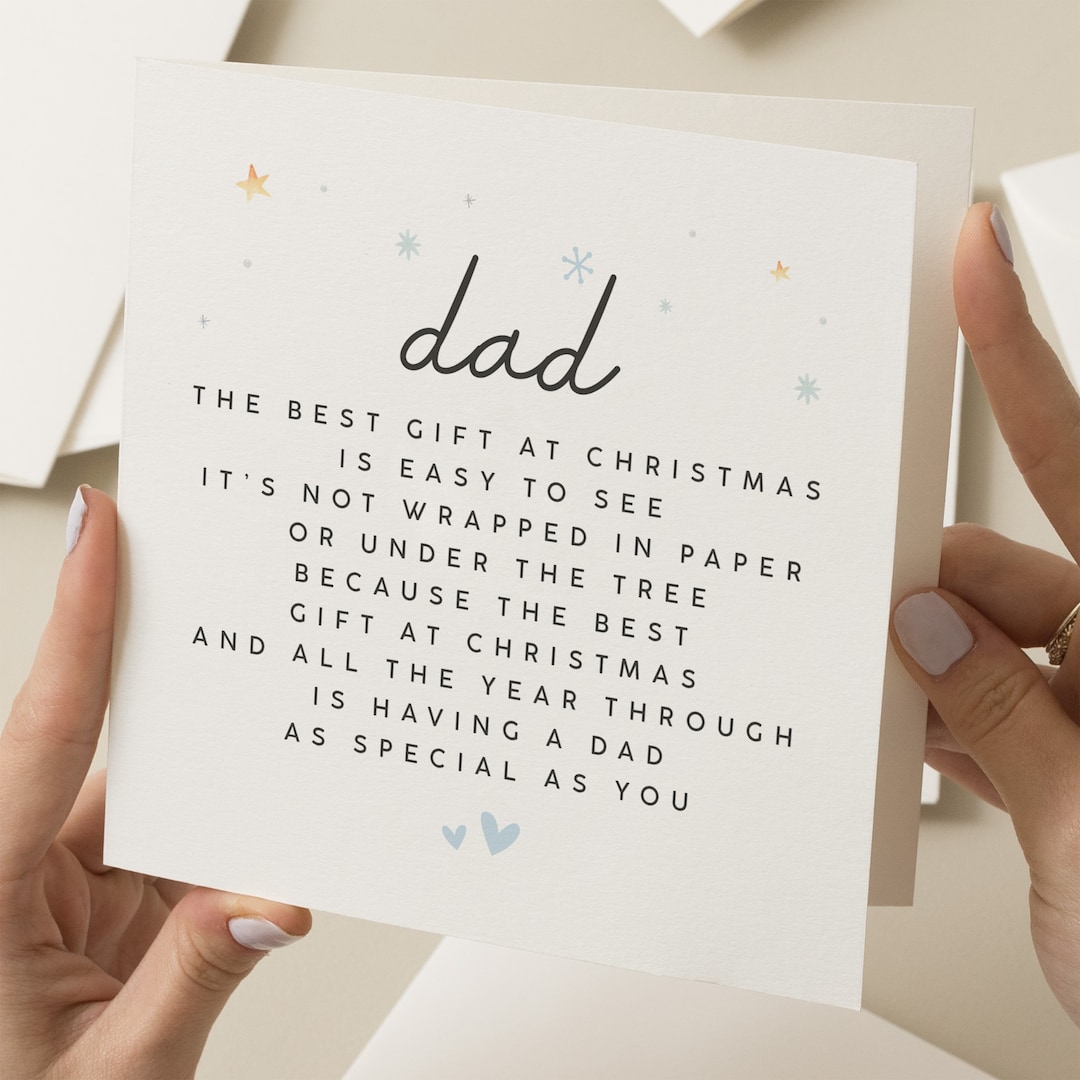 Christmas Card for Dad Dad Poem Christmas Card Simple - Etsy UK