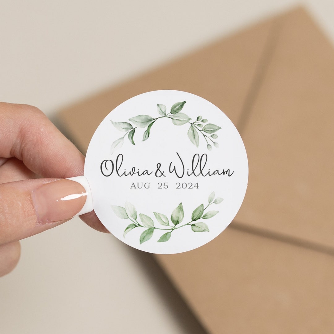 Wedding Stickers Personalised, Wedding Day Favour Stickers, Wedding ...