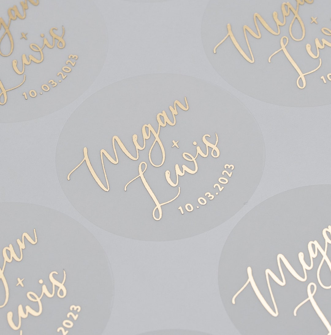 Wedding Invitation Sticker Seal, Custom Foil Stickers, Wedding Envelope ...