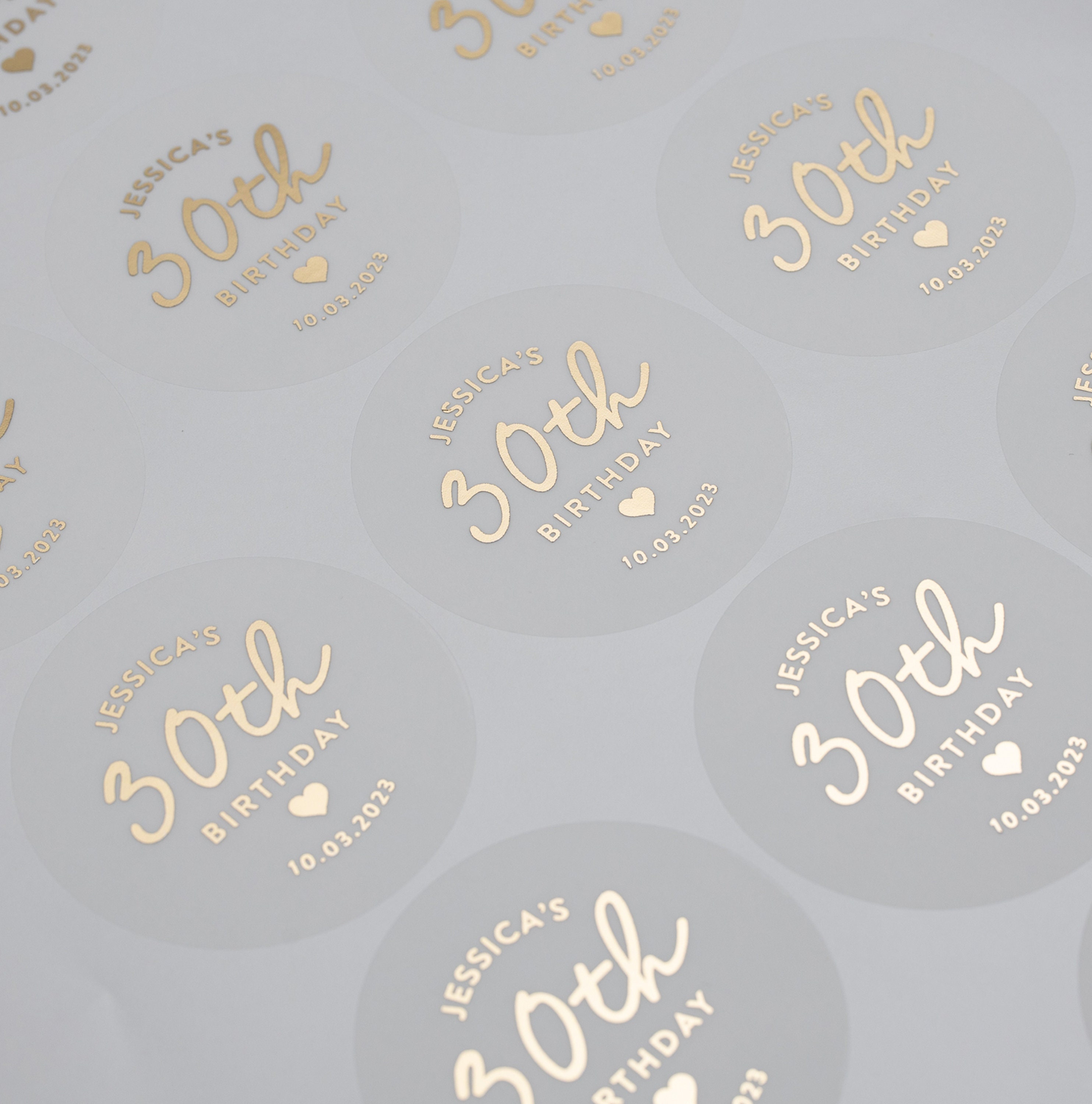 30th Birthday Stickers Personalised Birthday Sticker Foil - Etsy