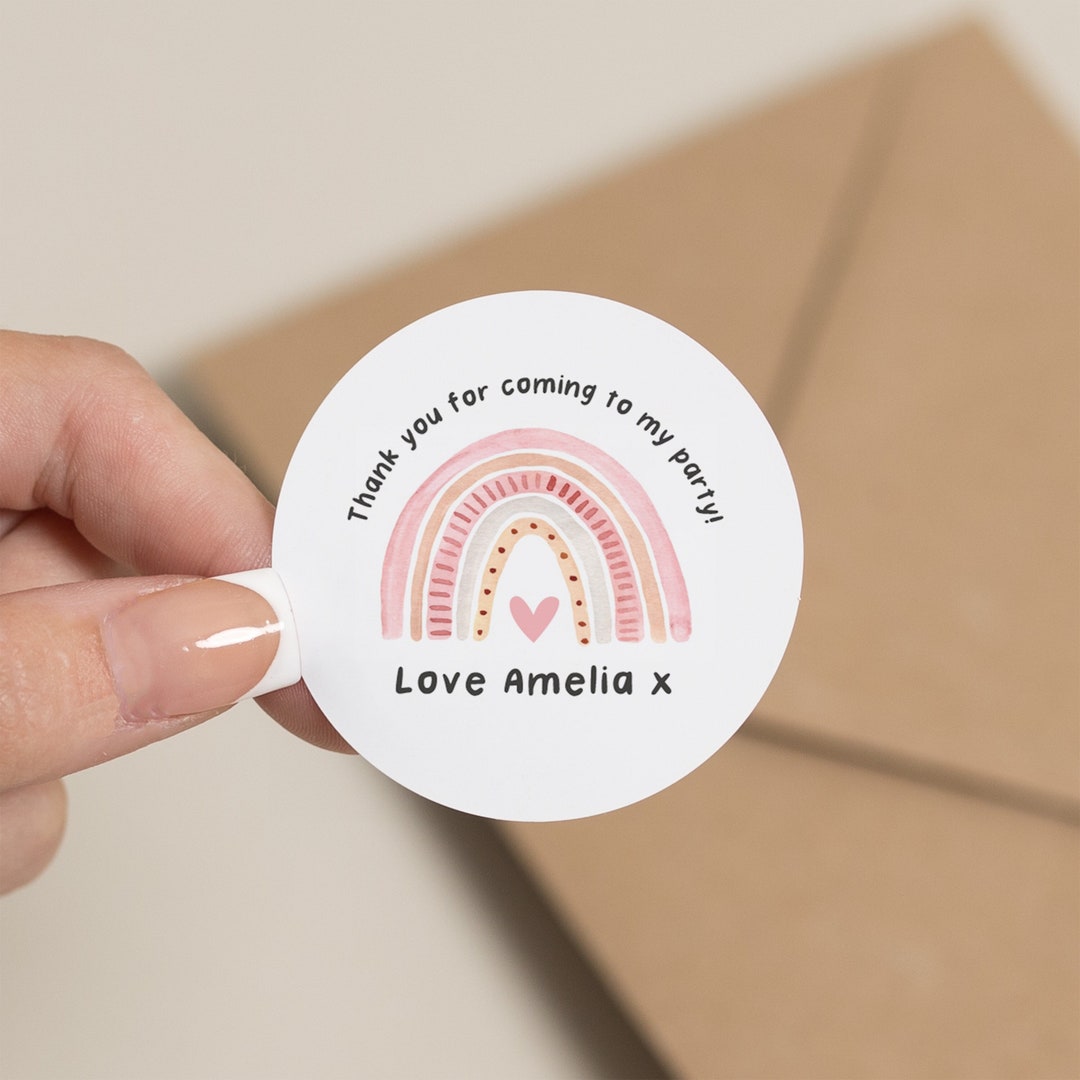 Party Bag Stickers Pink Sticker Party Labels Personalised - Etsy