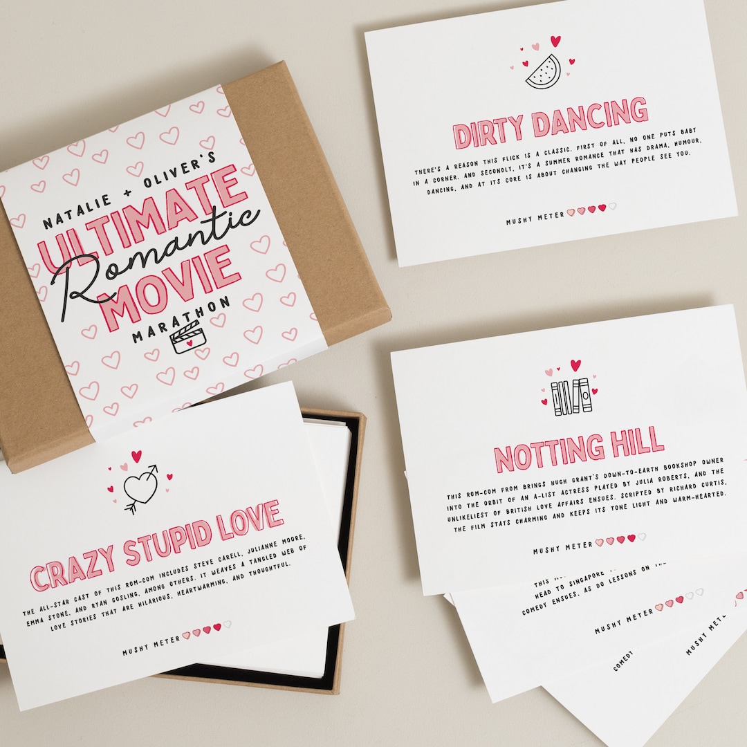 Valentine's Day Card Romantic Movie Watchalong, Valentine's Day Gift ...