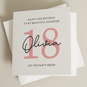 Personalised Daughter Birthday Card, 18th Birthday Card for Daughter, Happy Birthday Card for ...