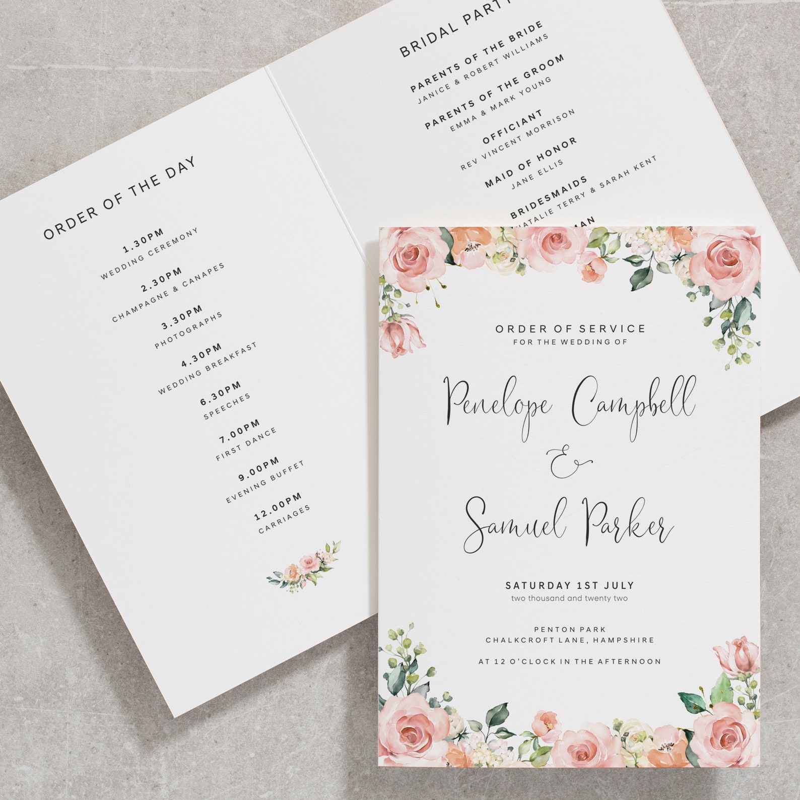 Order of Service Order of Service Wedding Order of Service - Etsy UK