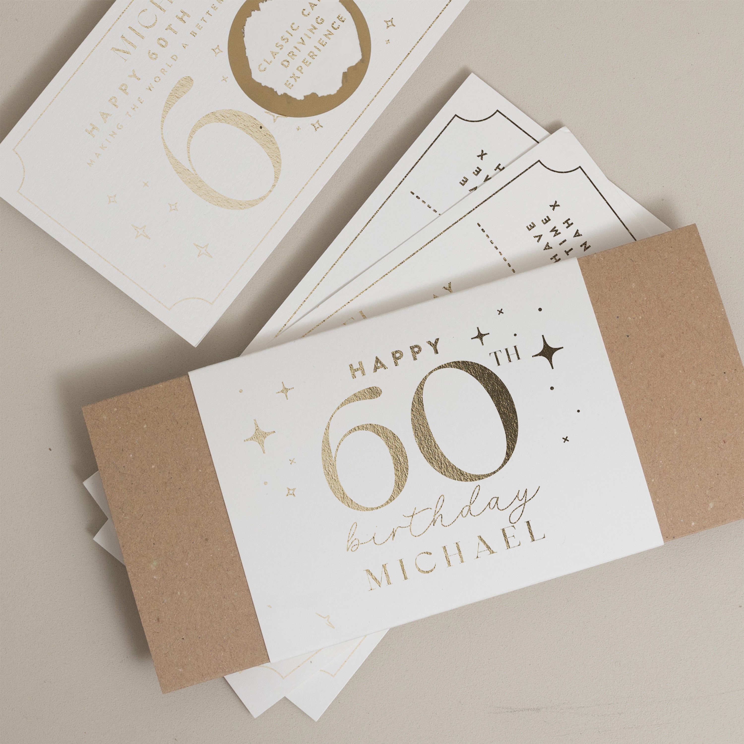 60th Birthday Gift Voucher 60th Birthday Card Gold Foil - Etsy UK