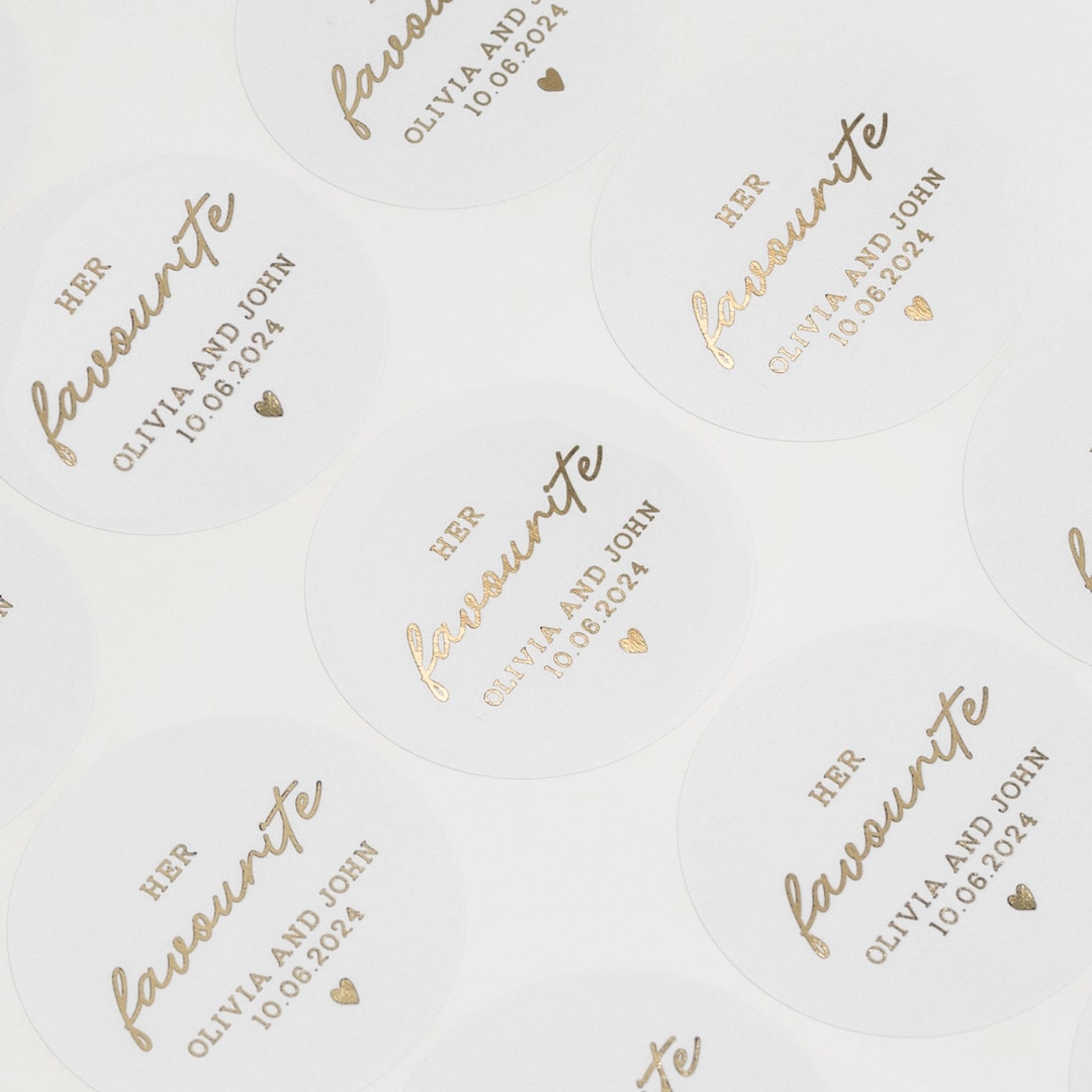 Her Favourite Stickers, White Labels, Sweet Stickers for Wedding Favors ...