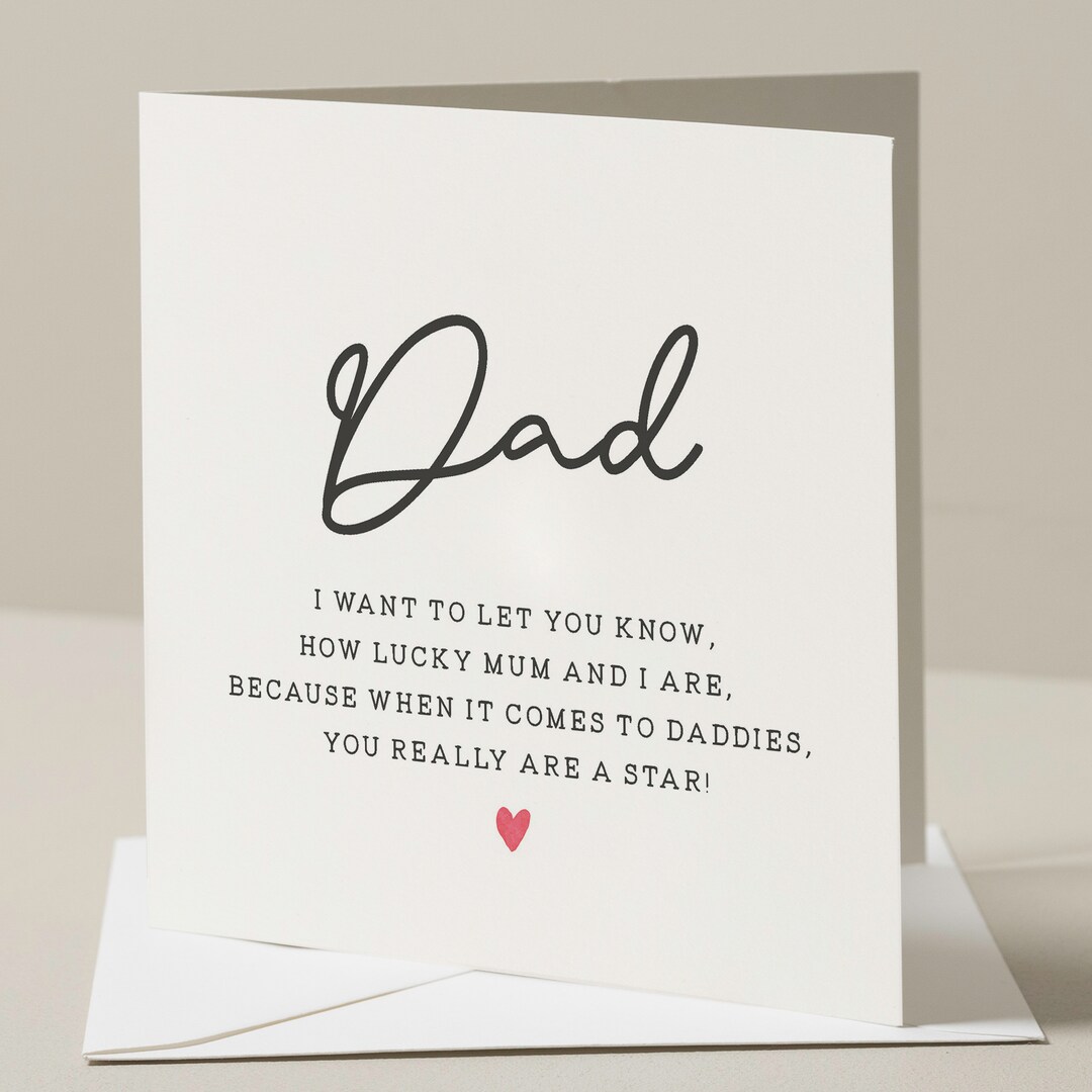 Cute Fathers Day Card for Him, Poem Fathers Day Card, Dad Poem Card ...