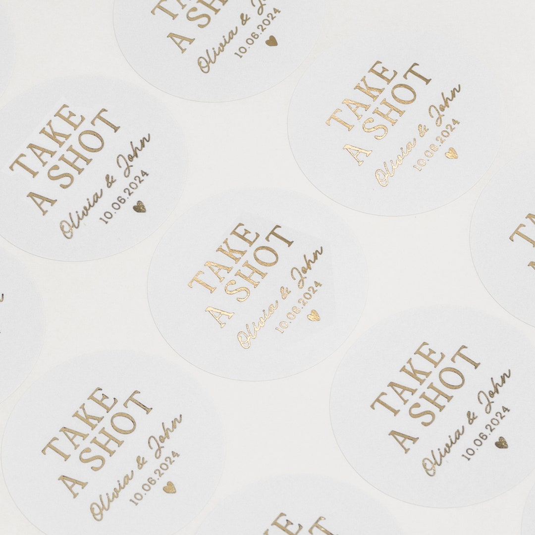 Take A Shot Wedding Personalised Stickers, Labels for Bottles, Wedding ...