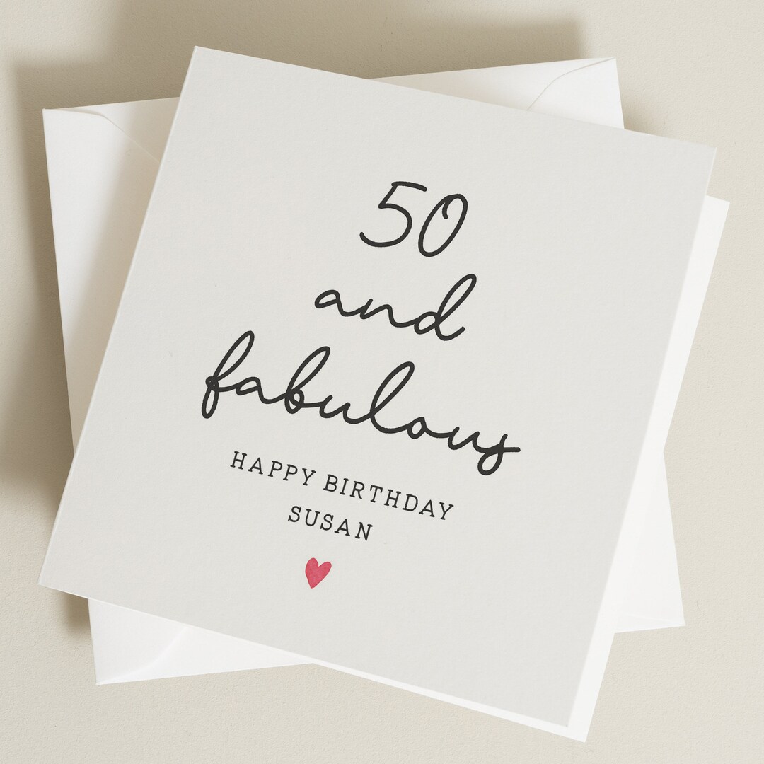 Personalised 50th Birthday Card, Nan 50th Birthday Card, 50 and ...