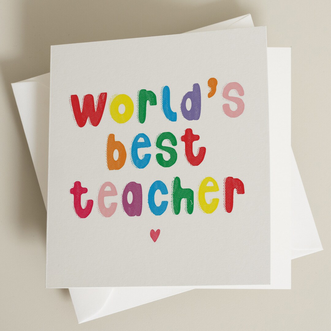 Thank You to Worlds Best Teacher Card, Simple Teacher Thank You Card ...