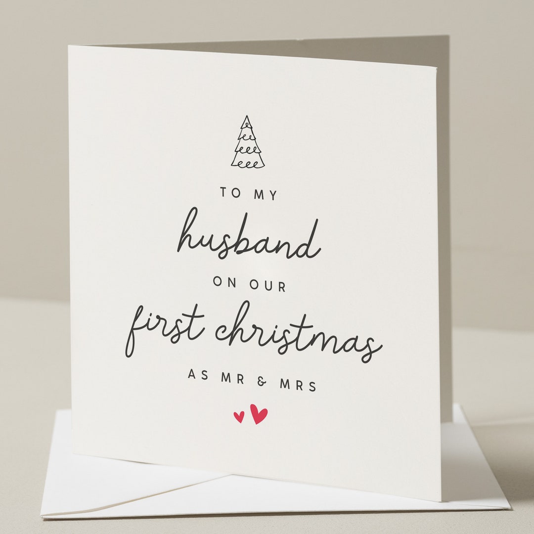 First Christmas as Mr and Mrs, Christmas Card for Husband on First ...