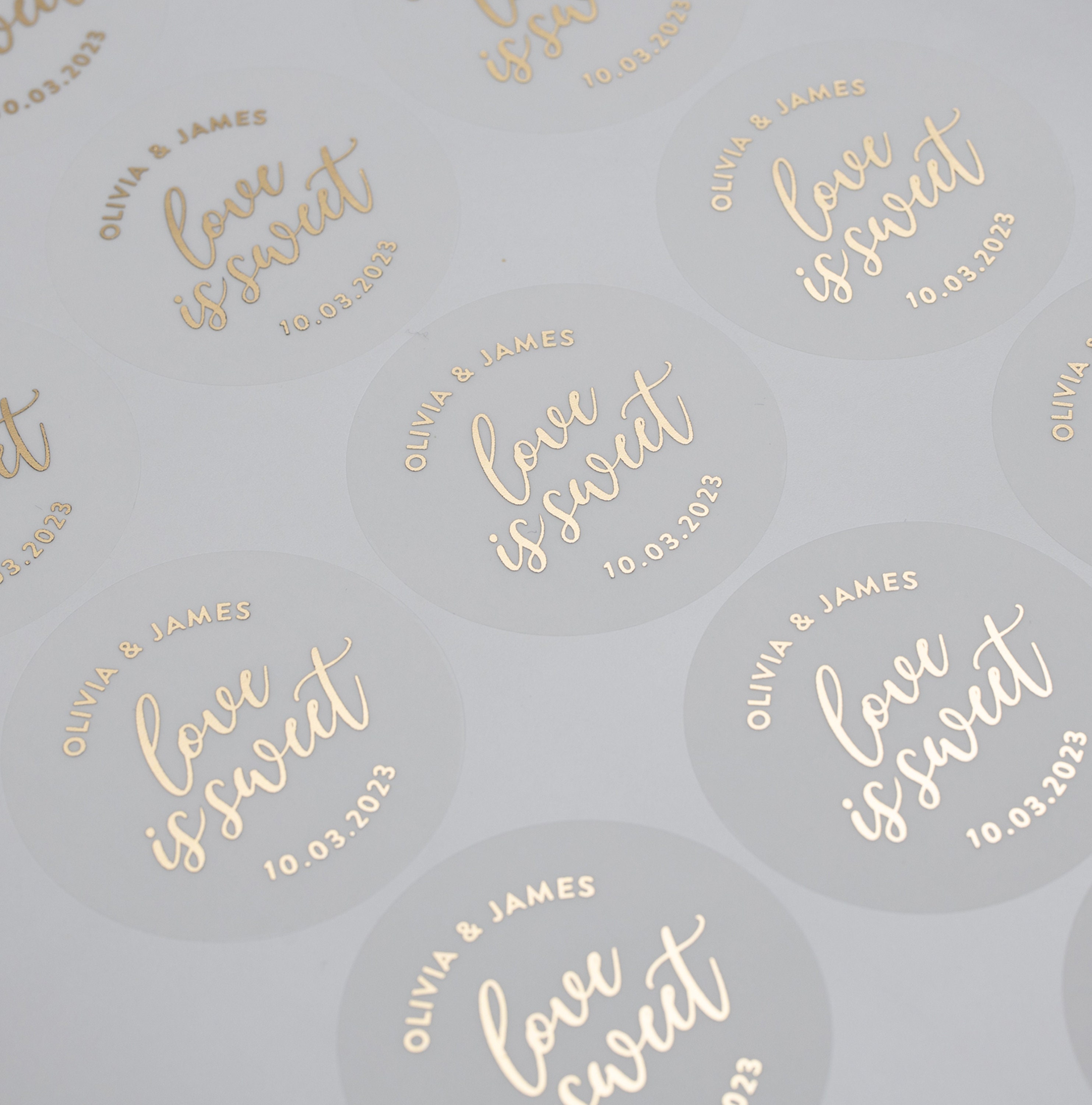 Sweet Bag Wedding Cute Foil Wedding Favour Stickers Gold - Etsy