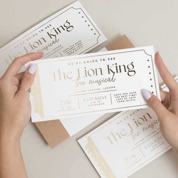 Personalised Theatre Gift Voucher Birthday Gift Ticket Foil - Etsy