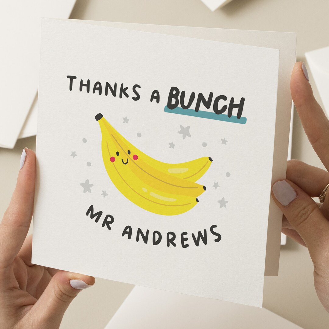 Personalised Teacher Thank You Card, End of School, Funny Teacher Card ...