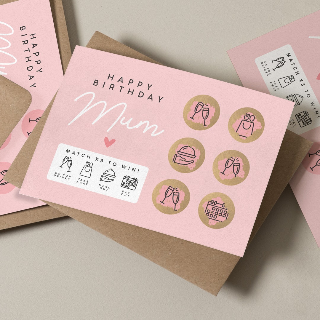 Mum Birthday Scratch Card, Birthday Card for Mum, Mum Birthday Gift ...