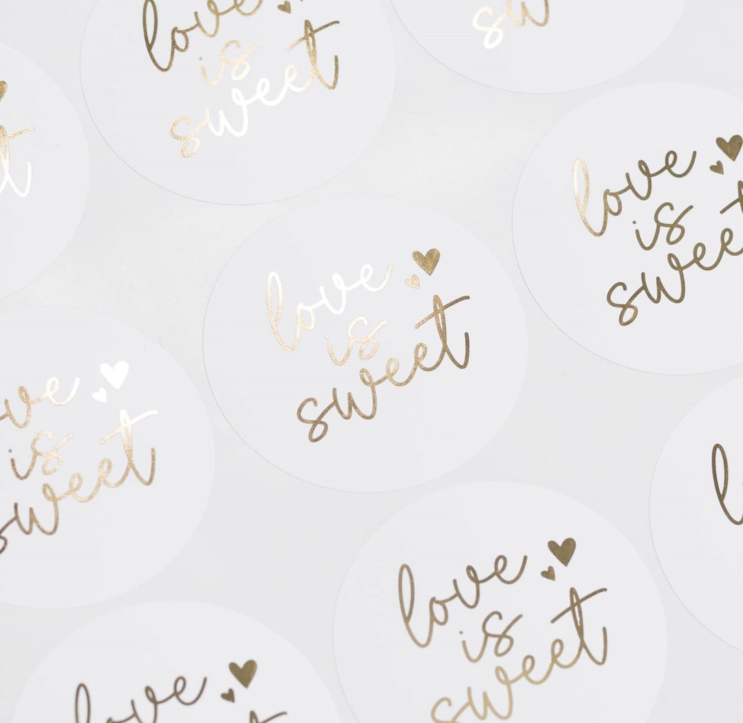 Love is Sweet Sticker, Wedding Favour Labels, Sweet Bag Stickers for ...