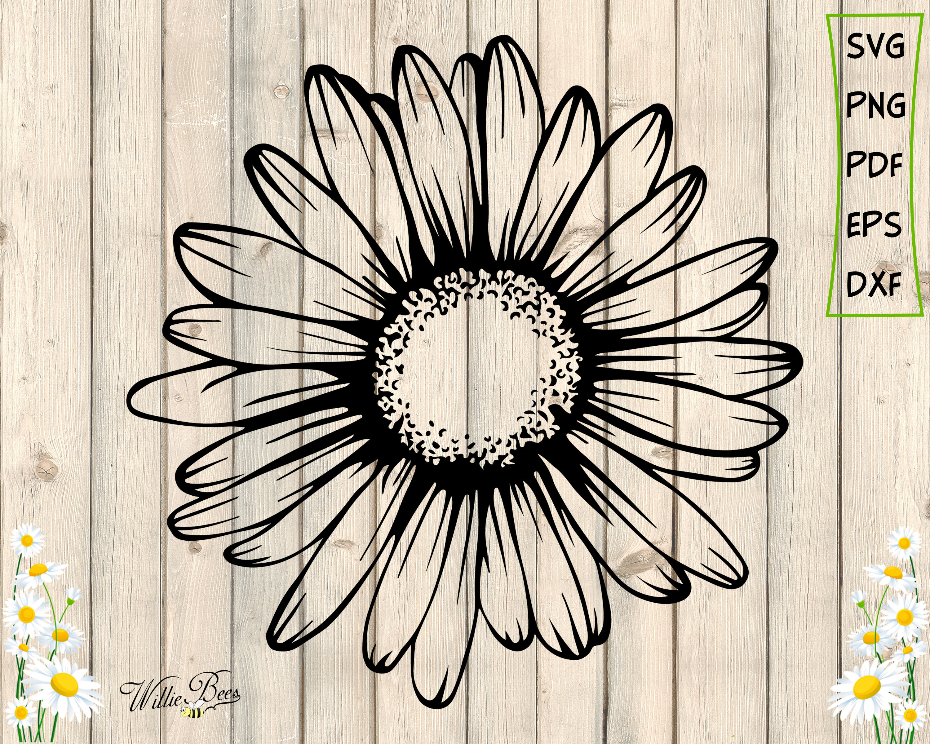 Daisy Flower SVG Flower Silhouette Daisy Cut File Daisy - Etsy