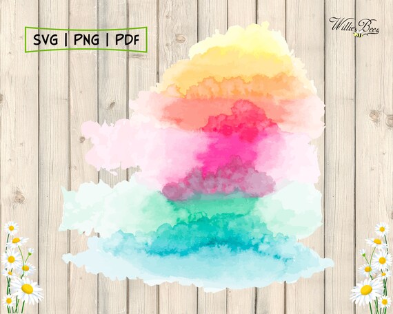 Watercolor Splash SVG Colourful Clipart Image Watercolor | Etsy