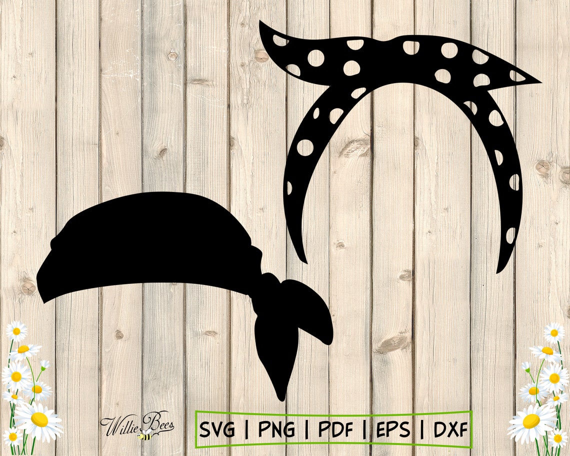 Bandana Headband SVG Silhouette Clipart Headband Accessories | Etsy Canada